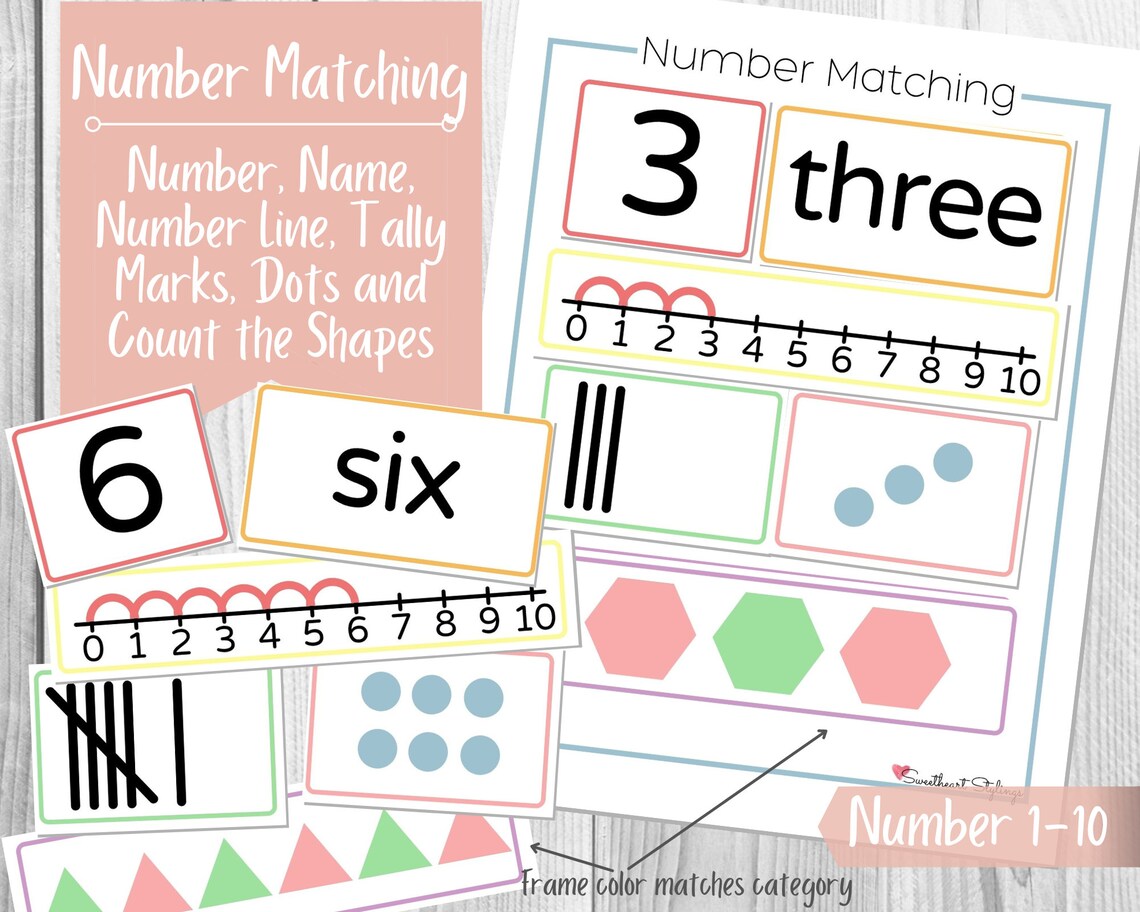 Number Bundle Printable Number Matching Number Practice - Etsy