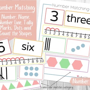 Number Bundle Printable - Number Matching - Number Practice - Counting ...