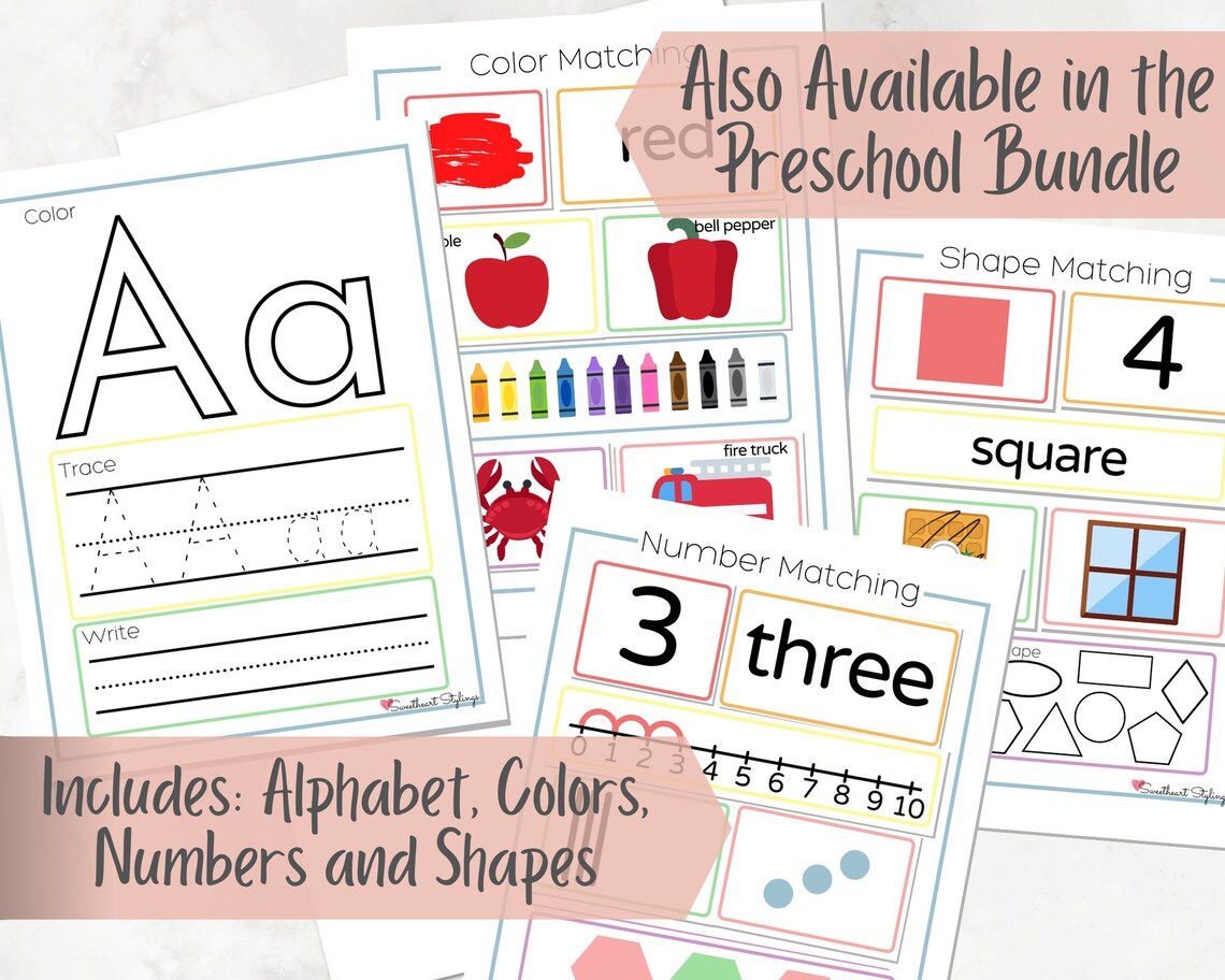 Number Bundle Printable Number Matching Number Practice - Etsy