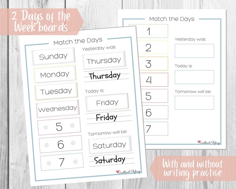 Learn to Tell Time Bundle Days of the Week Months of the - Etsy
