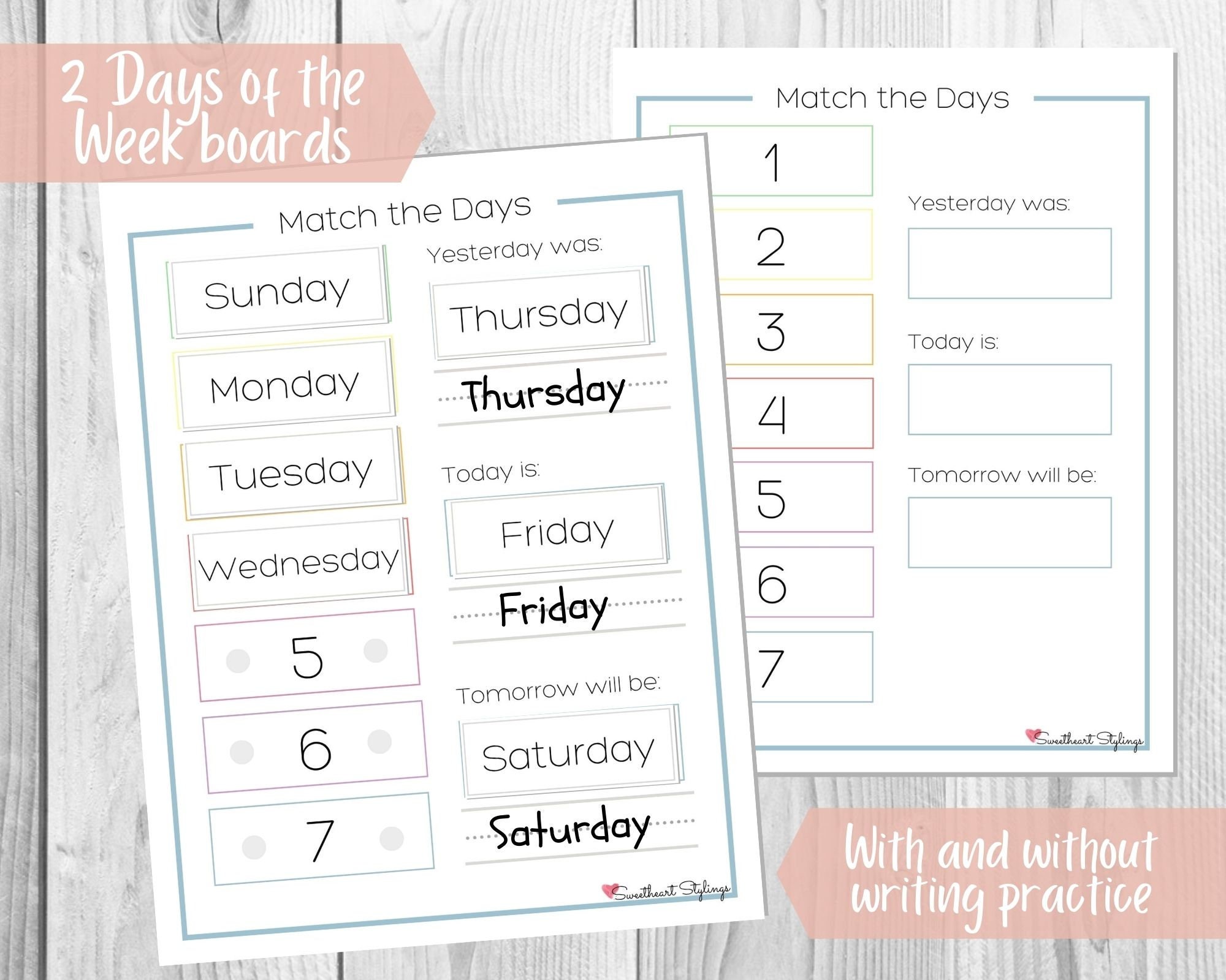 Learn to Tell Time Bundle Days of the Week Months of the - Etsy