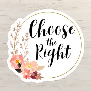 Choose the Right Sticker - Pack of 5 Stickers - CTR - LDS - Waterproof ...