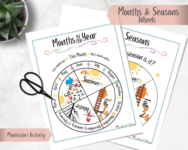 Months of the Year Wheel and Seasons Wheel Printable Circle Time ...