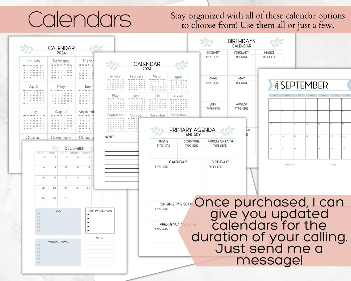Primary Presidency Bundle PRINTABLE - Primary Binder - Planner ...