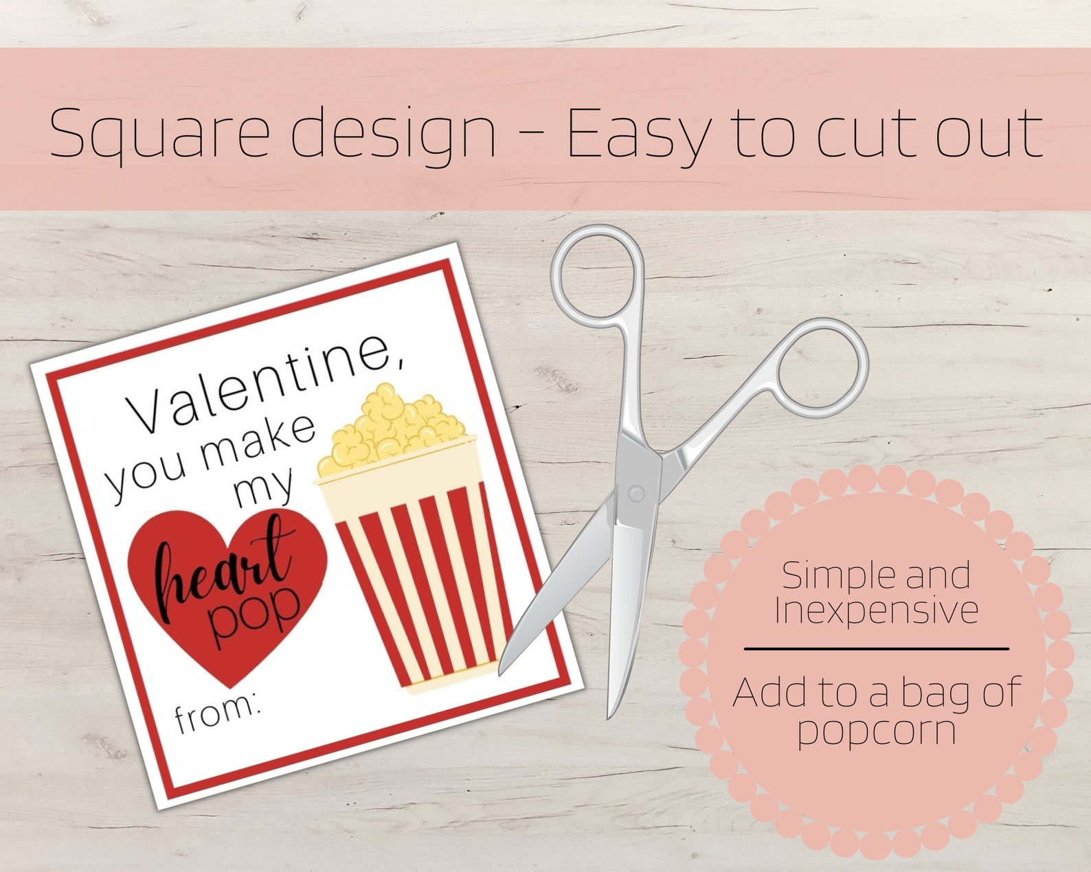 Valentines Gift Tag Printable - “popcorn” - Instant Download - Cards ...