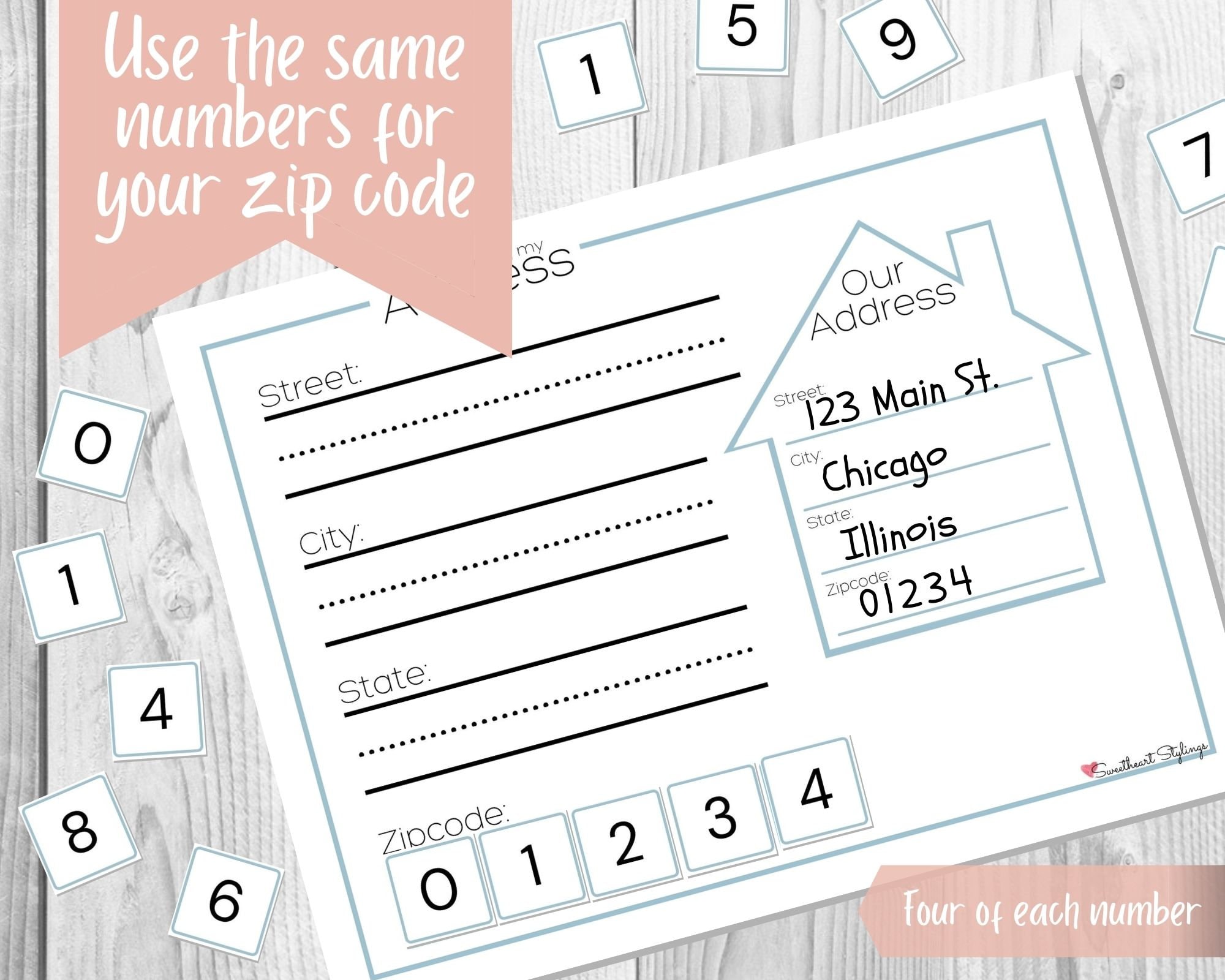 About Me (phone & Address) Printable - Instant Digital Download ...