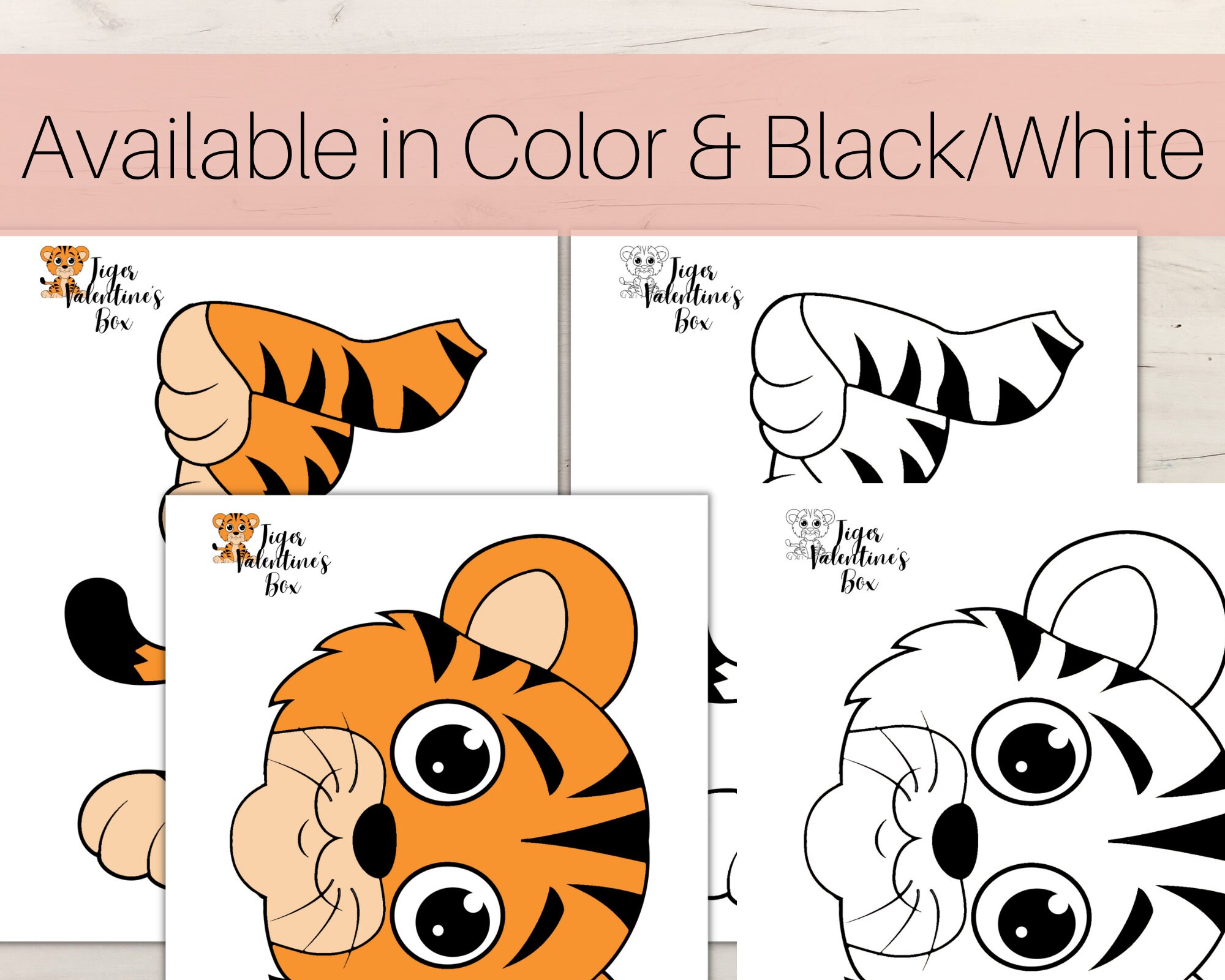 Tiger Valentines Box or Bag Printable - Mailbox - Instant Download ...