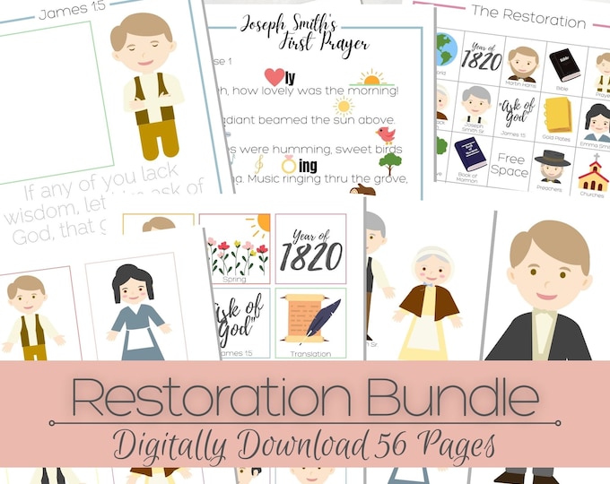 Restoration Bundle PRINTABLE Restoration Bingo First Vision Scriptures ...