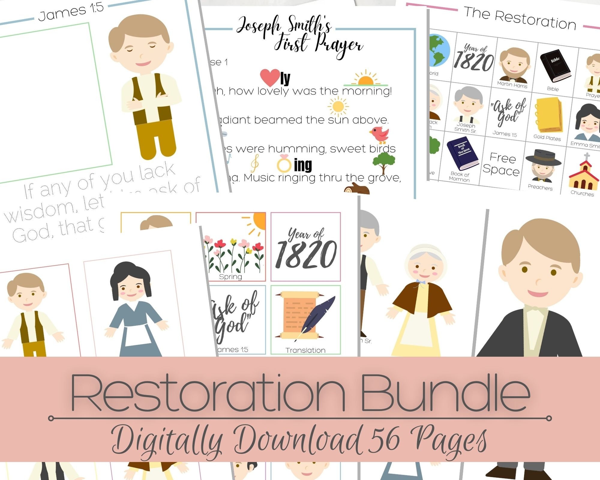 Restoration Bundle - PRINTABLE - Restoration Bingo - First Vision ...