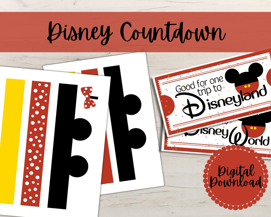 Vacation Countdown Chain Printable - Instant Download - Park Ticket ...