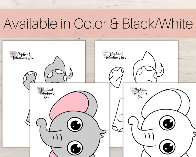 Elephant Valentines Box or Bag Printable - Mailbox - Instant Download ...