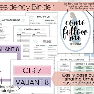 Primary Presidency Bundle PRINTABLE - Primary Binder - Planner ...