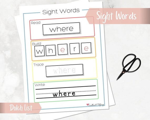 Sight Words Printable Circle Time Activity Instant Digital | Etsy