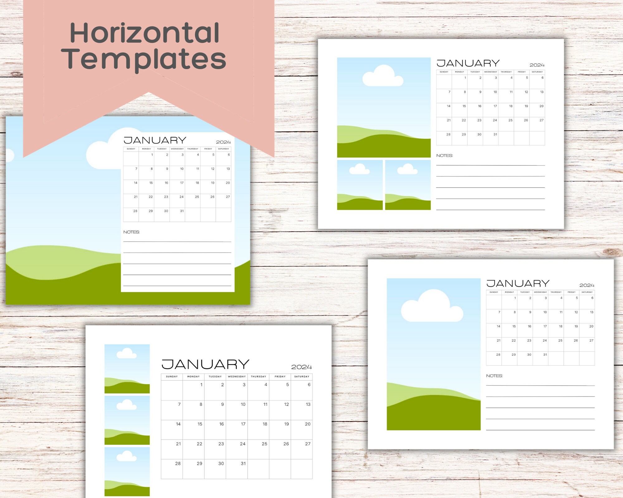 Editable 2024 Calendar Bundle - 14 Canva Templates - Instant Download ...