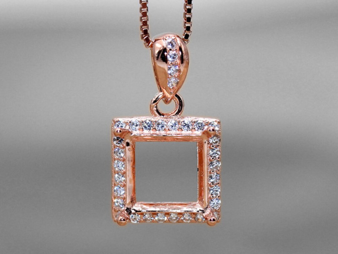 925 Silver Pendant Blank/base/mount/setting, DIY Necklace, Pendant Semi ...