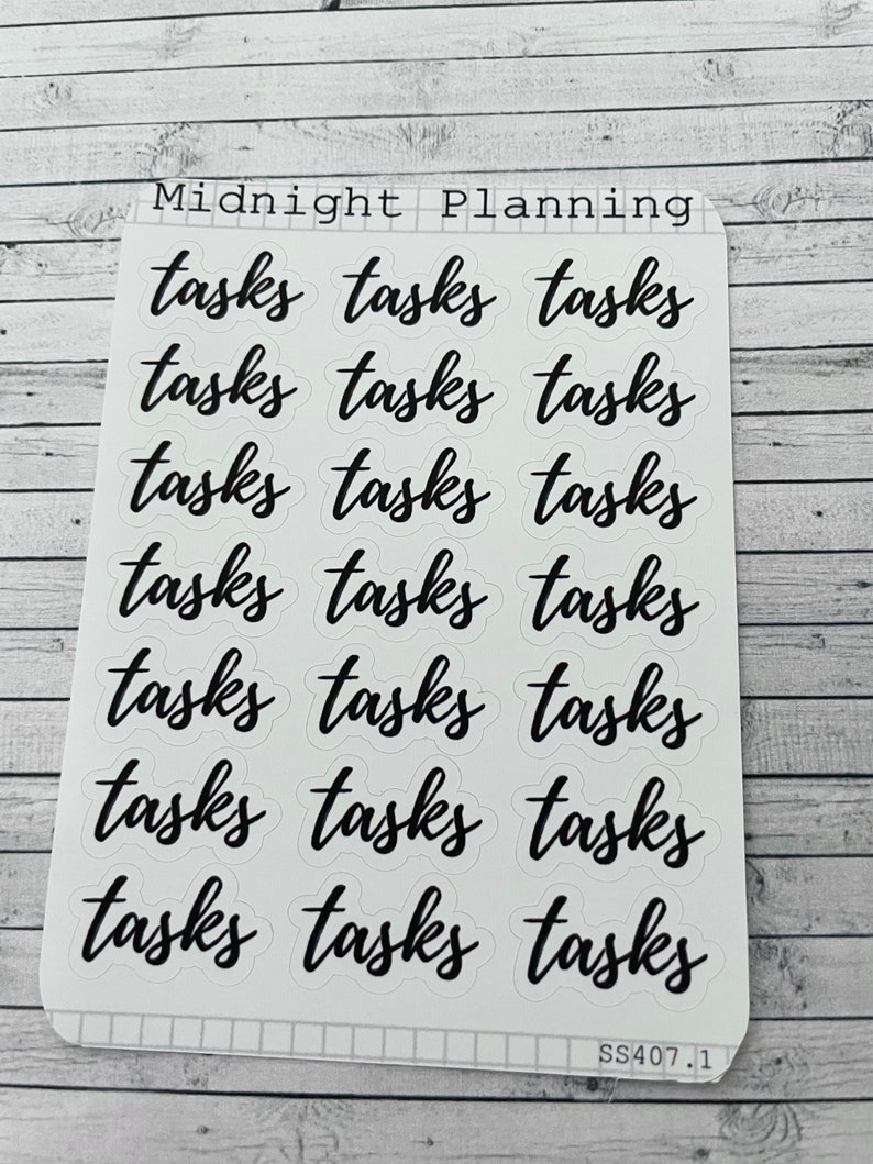 Tasks Scripts, Functional and Handmade Planner Sticker Sheets - Etsy