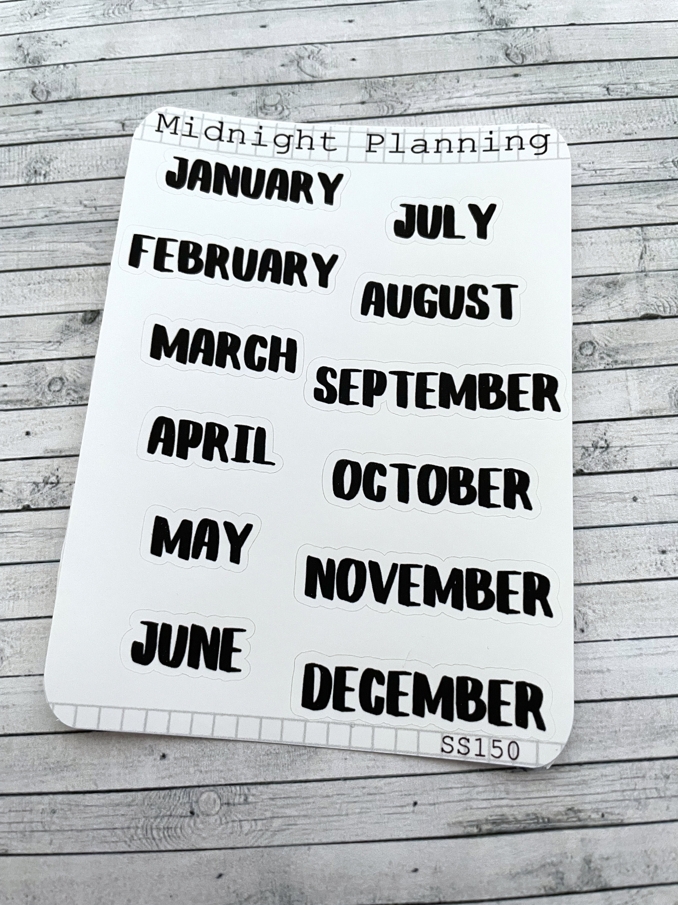 Monthly Labels in Font Eight, Functional and Handmade Planner Sticker ...