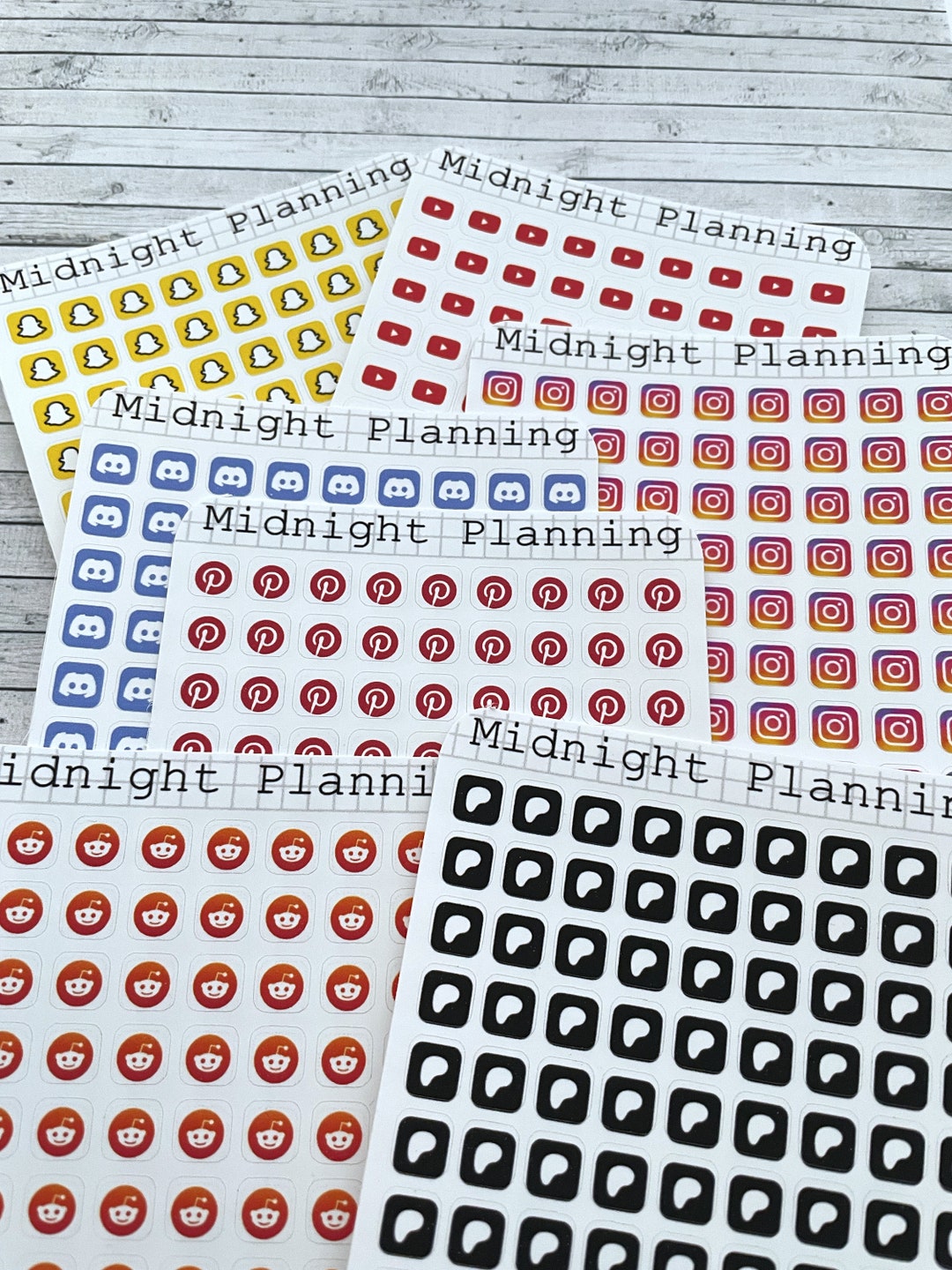 Social Media Markers, Functional and Handmade Planner Sticker Sheets - Etsy