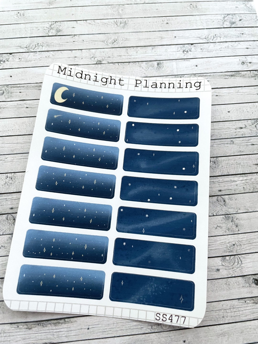 Night Sky Themed Box Stickers, Functional and Handmade Planner Sticker ...