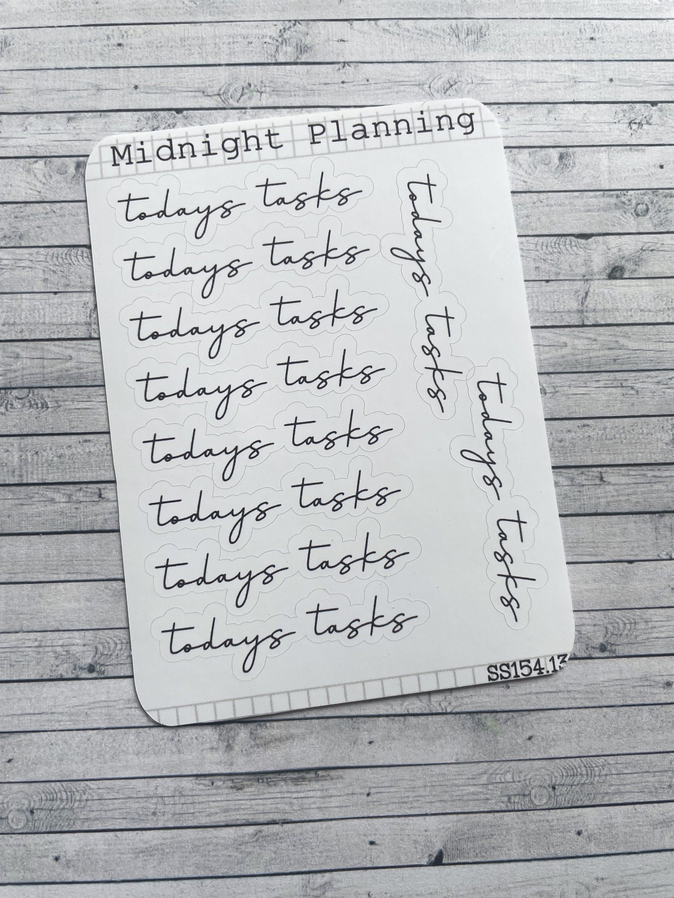 Todays Tasks Labels in Font Six, Personal List, Functional and Handmade ...