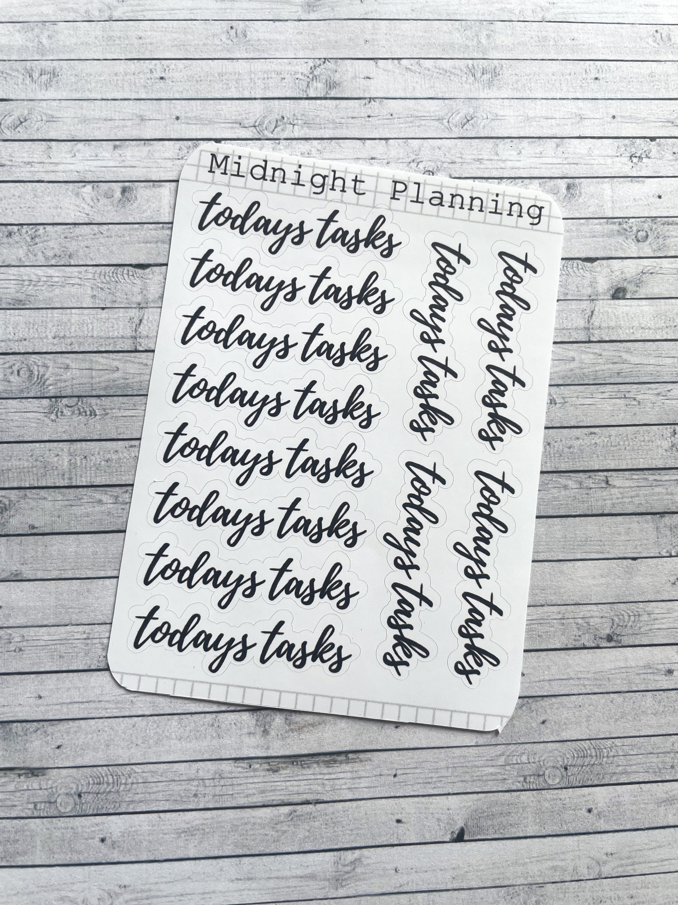 Todays Tasks Labels in Font Six, Personal List, Functional and Handmade ...