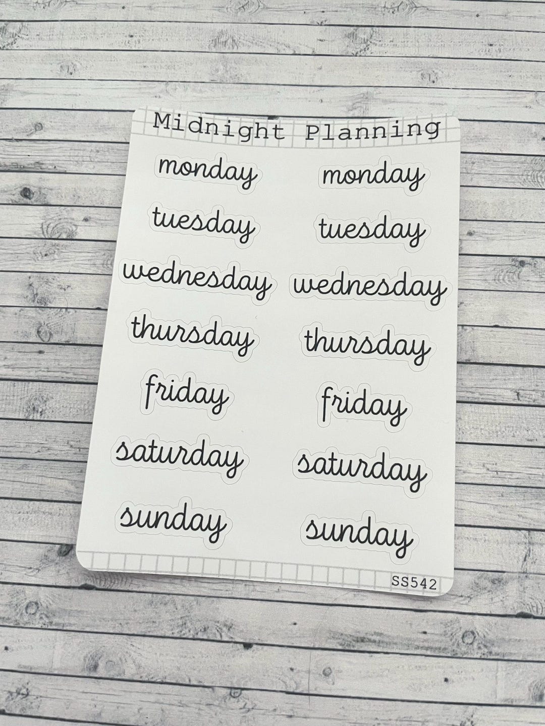 Weekly Labels in Font Twenty One, Functional and Handmade Planner ...