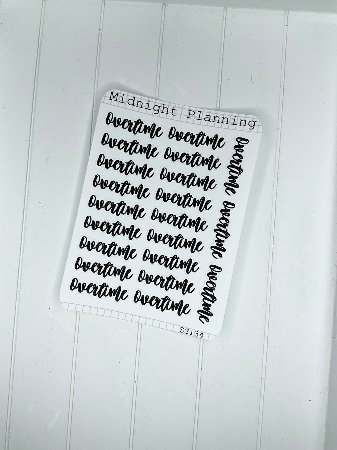 Overtime Marker for Work in Font Six, Functional and Handmade Planner ...