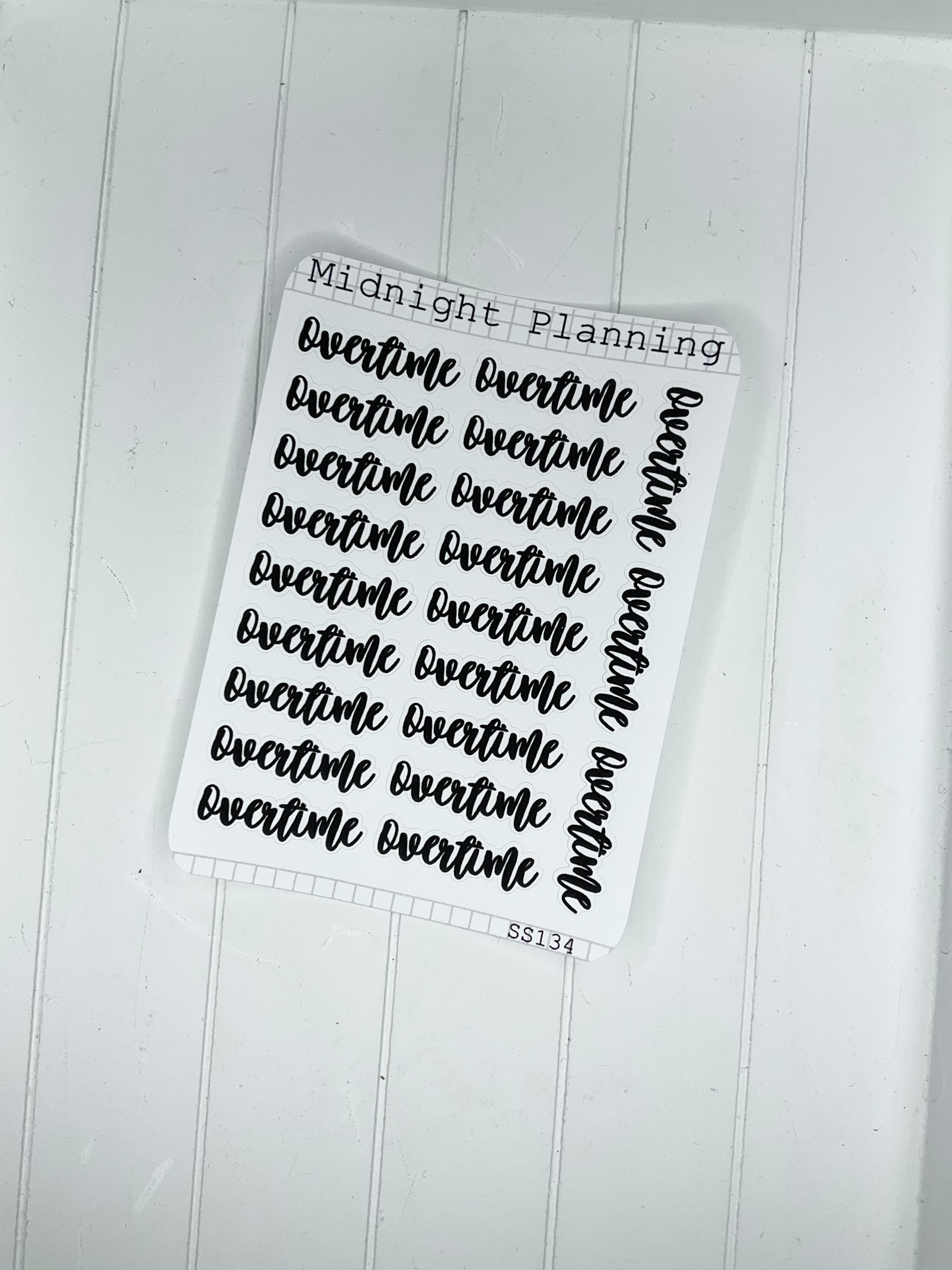 Overtime Marker for Work in Font Six, Functional and Handmade Planner ...