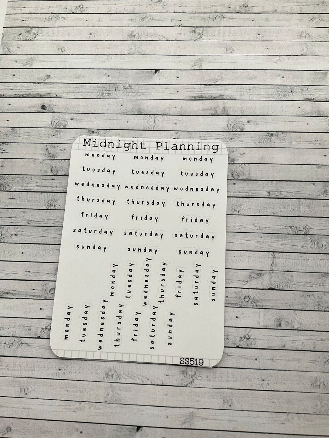 Mini Weekly Labels in Font Nineteen, Functional and Handmade Planner ...