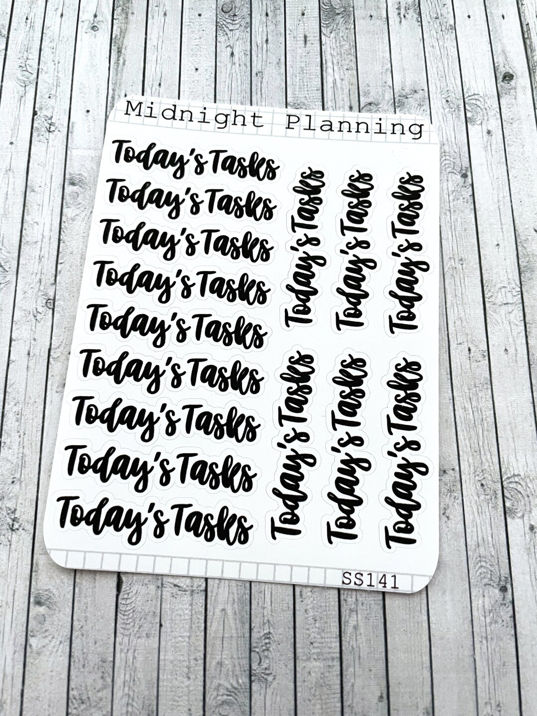 Todays Tasks Labels in Font Six, Personal List, Functional and Handmade ...