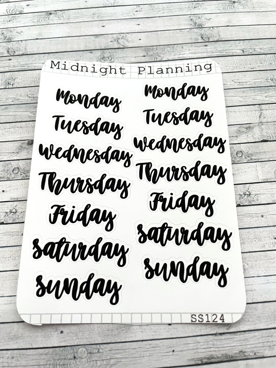 Weekly Labels in Font Six, Functional and Handmade Planner Sticker ...