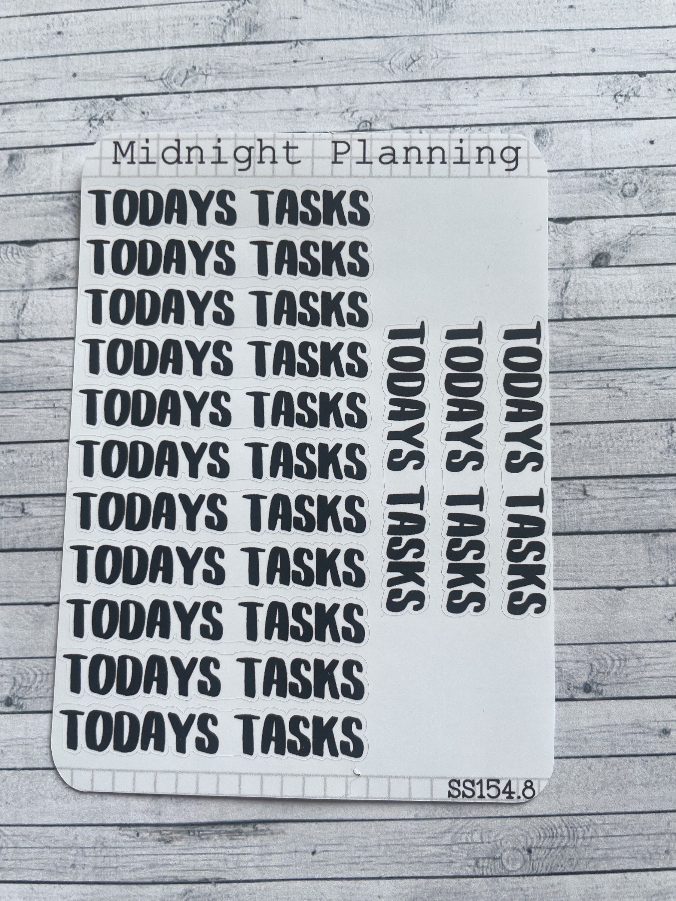 Todays Tasks Labels in Font Six, Personal List, Functional and Handmade ...