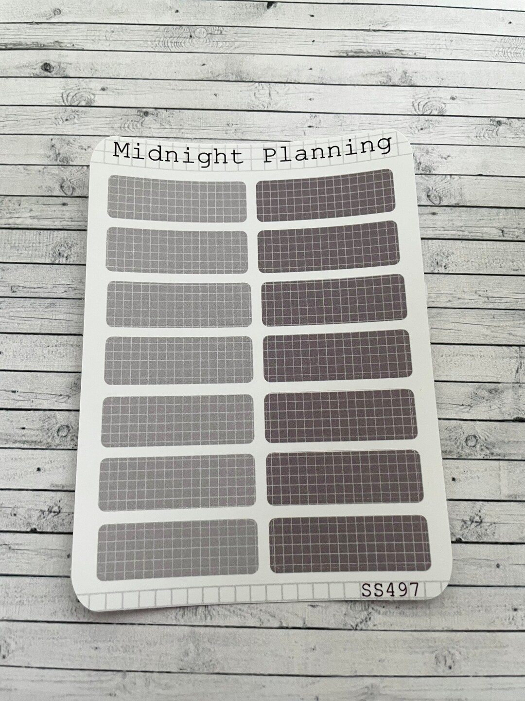Grey Checked, Box Stickers, Functional and Handmade Planner Sticker ...
