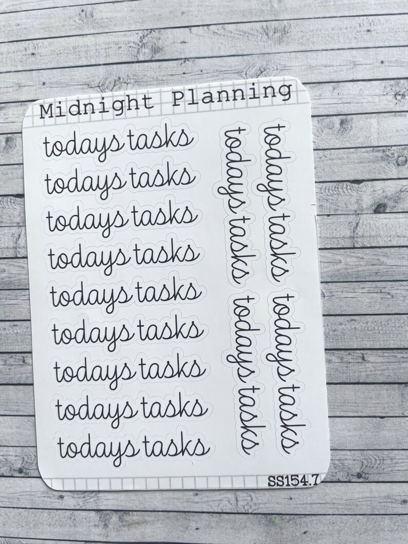 Todays Tasks Labels in Font Six, Personal List, Functional and Handmade ...