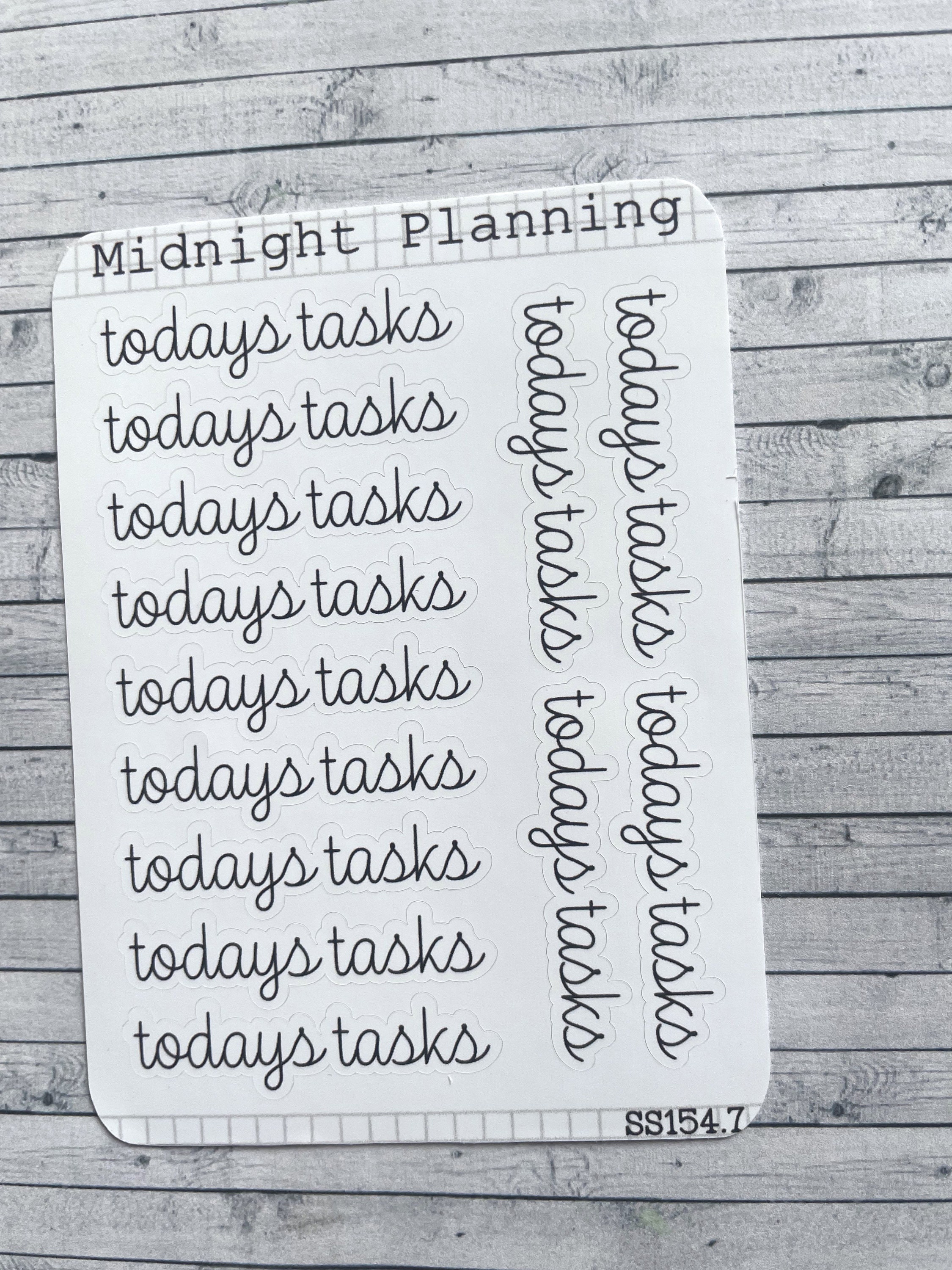 Todays Tasks Labels in Font Six, Personal List, Functional and Handmade ...