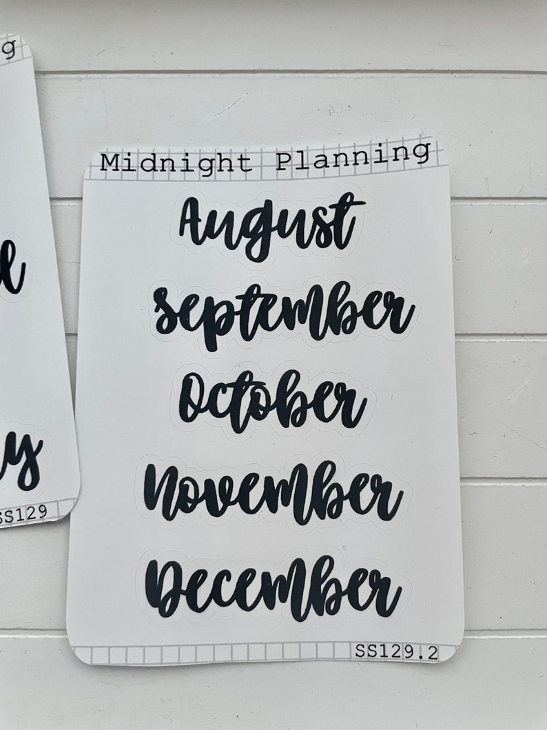 Monthly Labels in Font Six Functional and Handmade Planner - Etsy