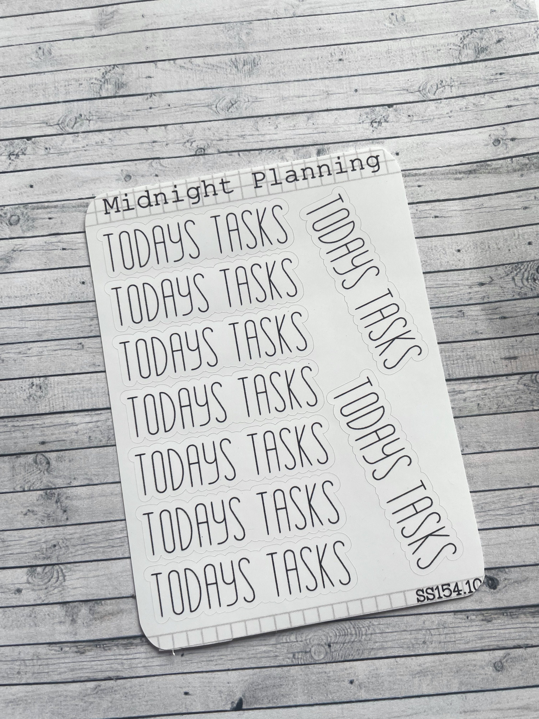 Todays Tasks Labels in Font Six, Personal List, Functional and Handmade ...