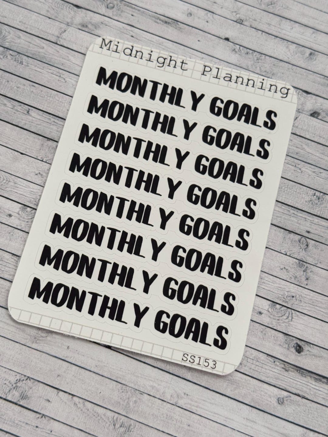 Monthly Goals in Font Eight, Functional and Handmade Planner Sticker ...