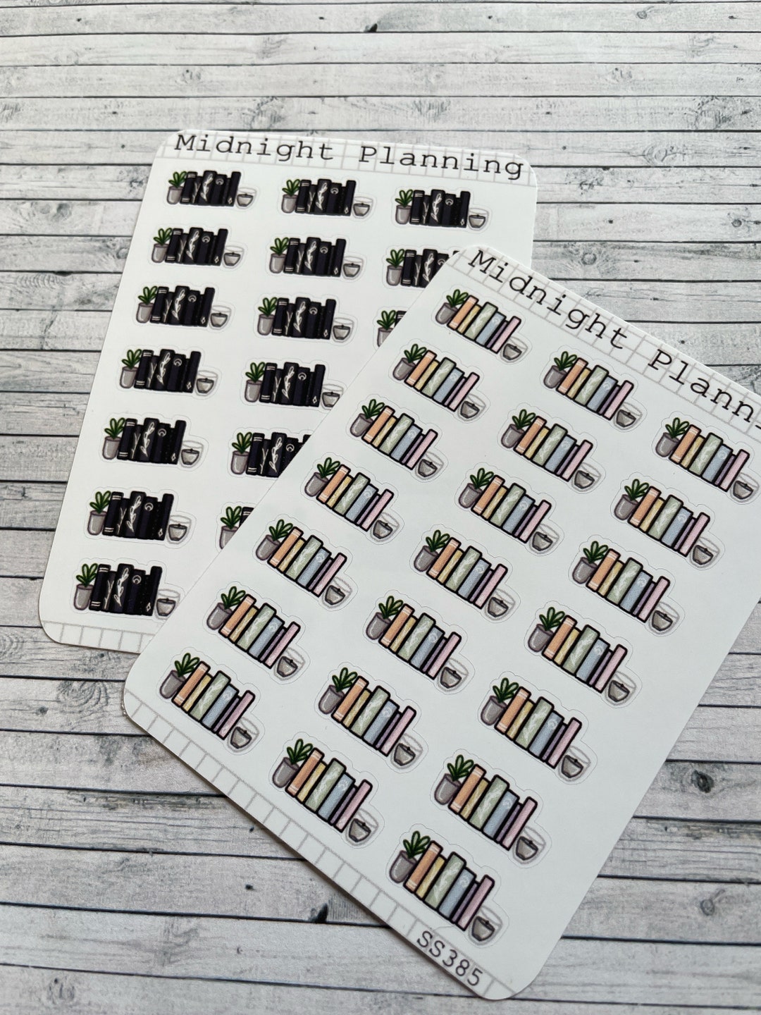 Book Shelf Inspired Functional and Handmade Planner Sticker Sheets - Etsy