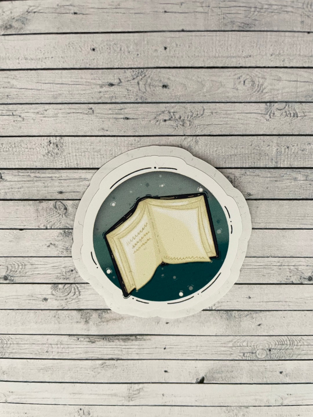 Green Open Book, Die Cut Functional, and Handmade Planner Sticker - Etsy