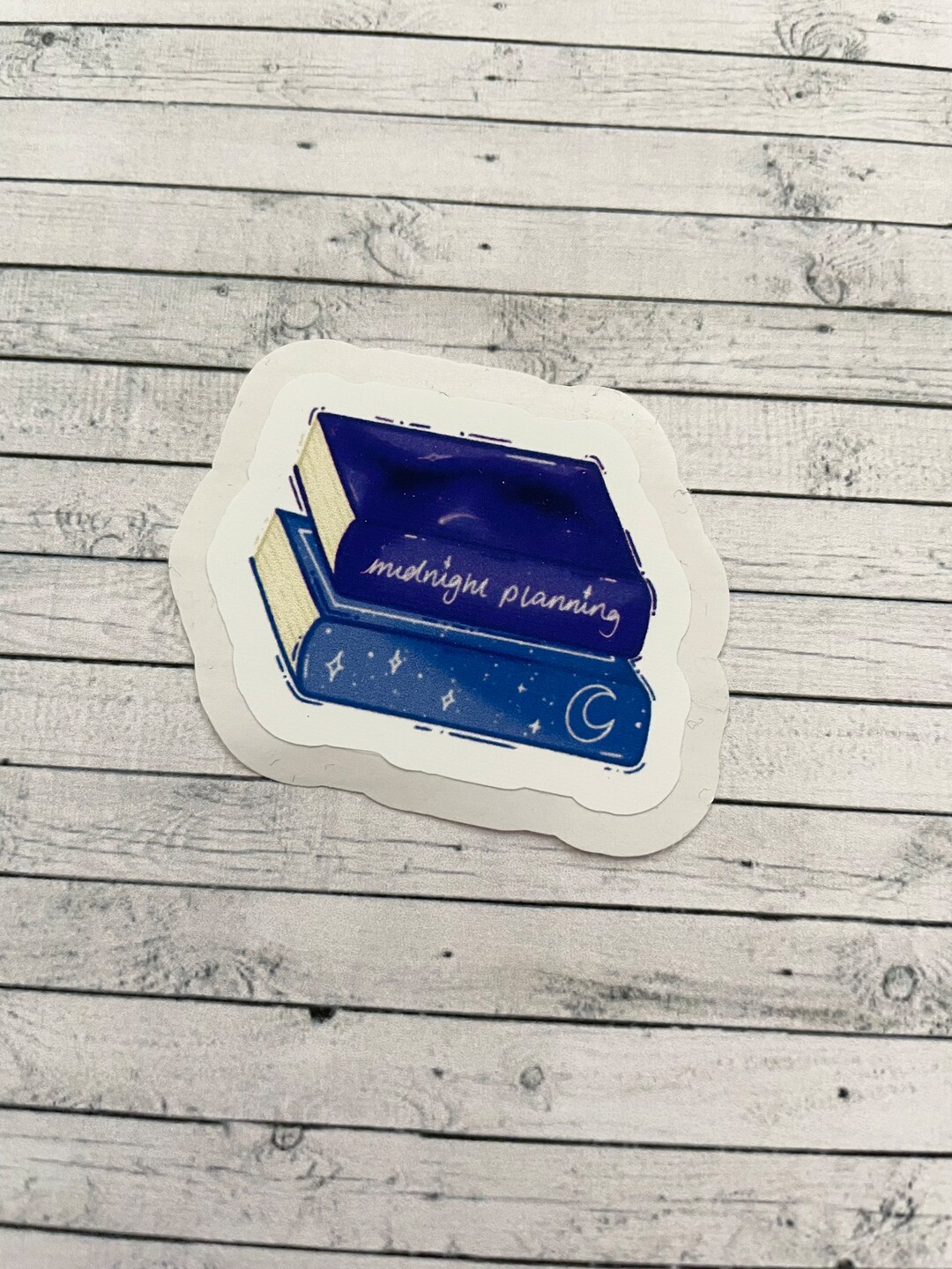 Night Sky Book Stack, Die Cut Functional, and Handmade Planner Sticker ...
