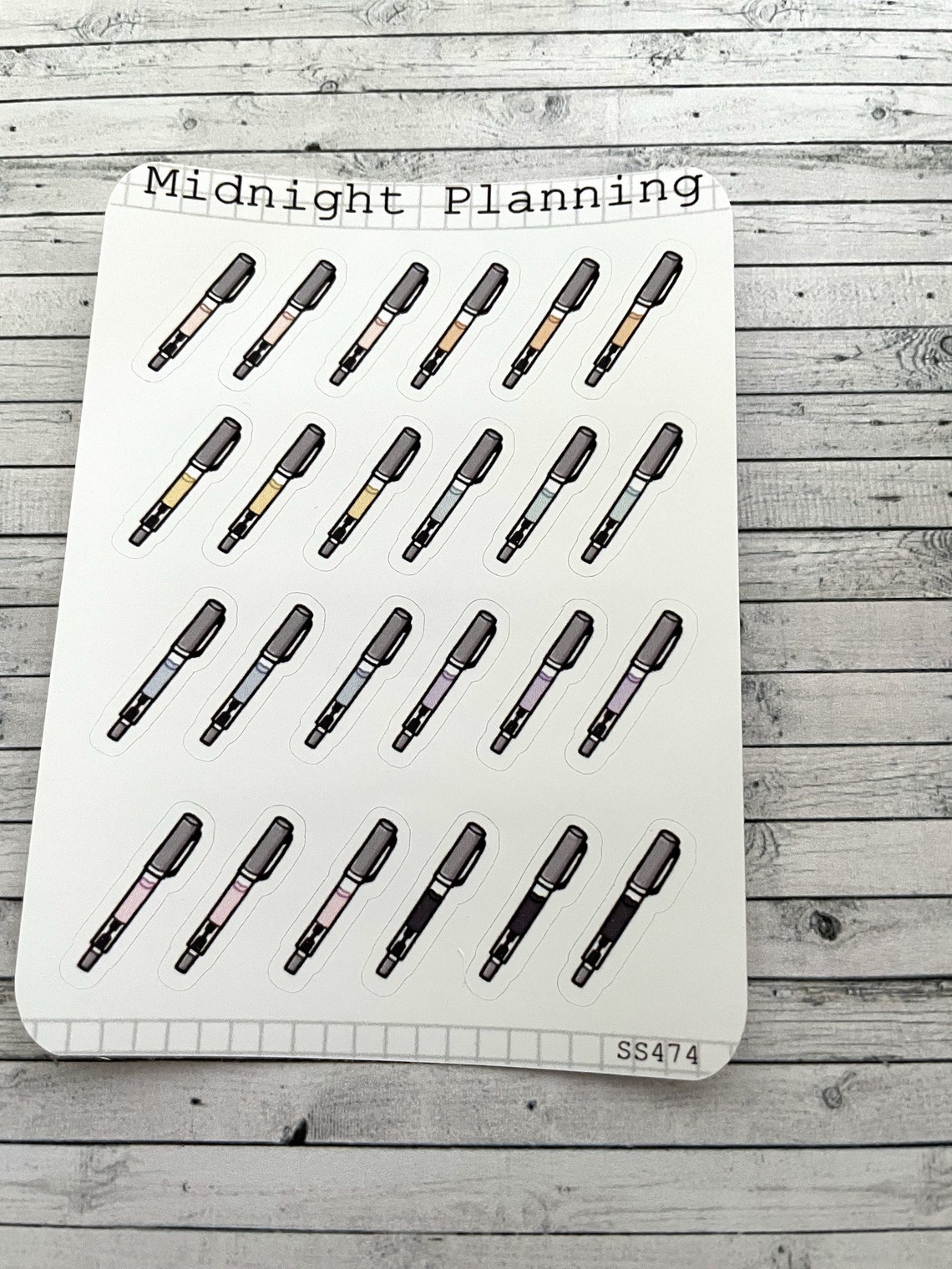 Fountain Pen, Functional and Handmade Planner Sticker Sheets - Etsy