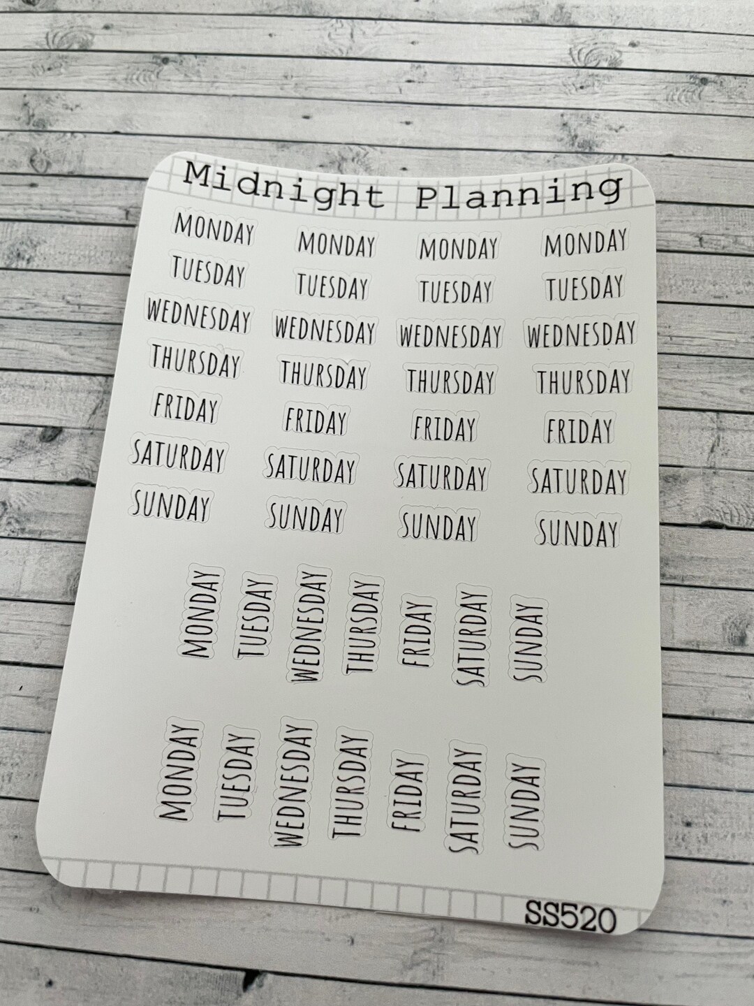 Mini Weekly Labels in Font Ten, Functional and Handmade Planner Sticker ...