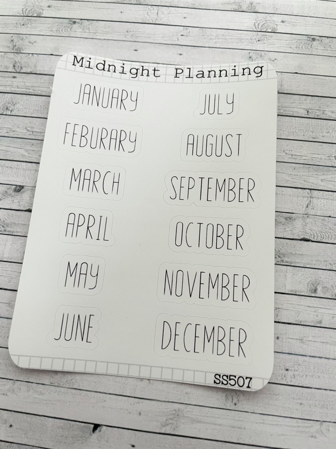 Monthly Labels in Font Ten, Functional and Handmade Planner Sticker ...