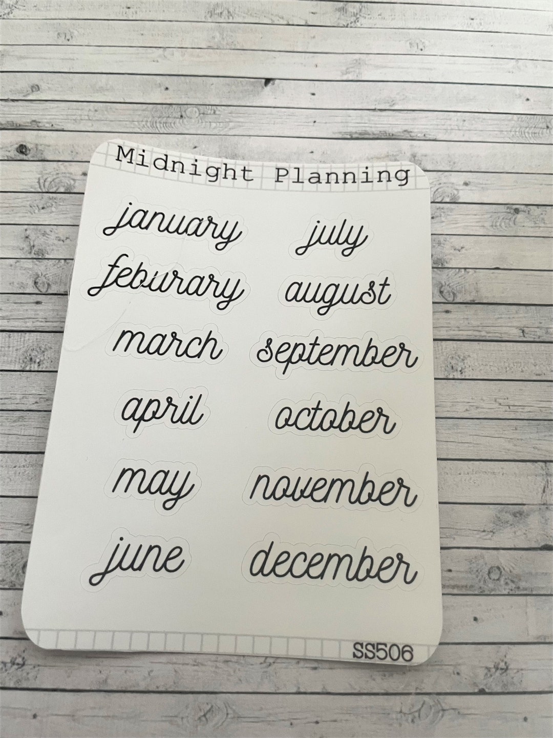 Monthly Labels in Font Eleven, Functional and Handmade Planner Sticker ...