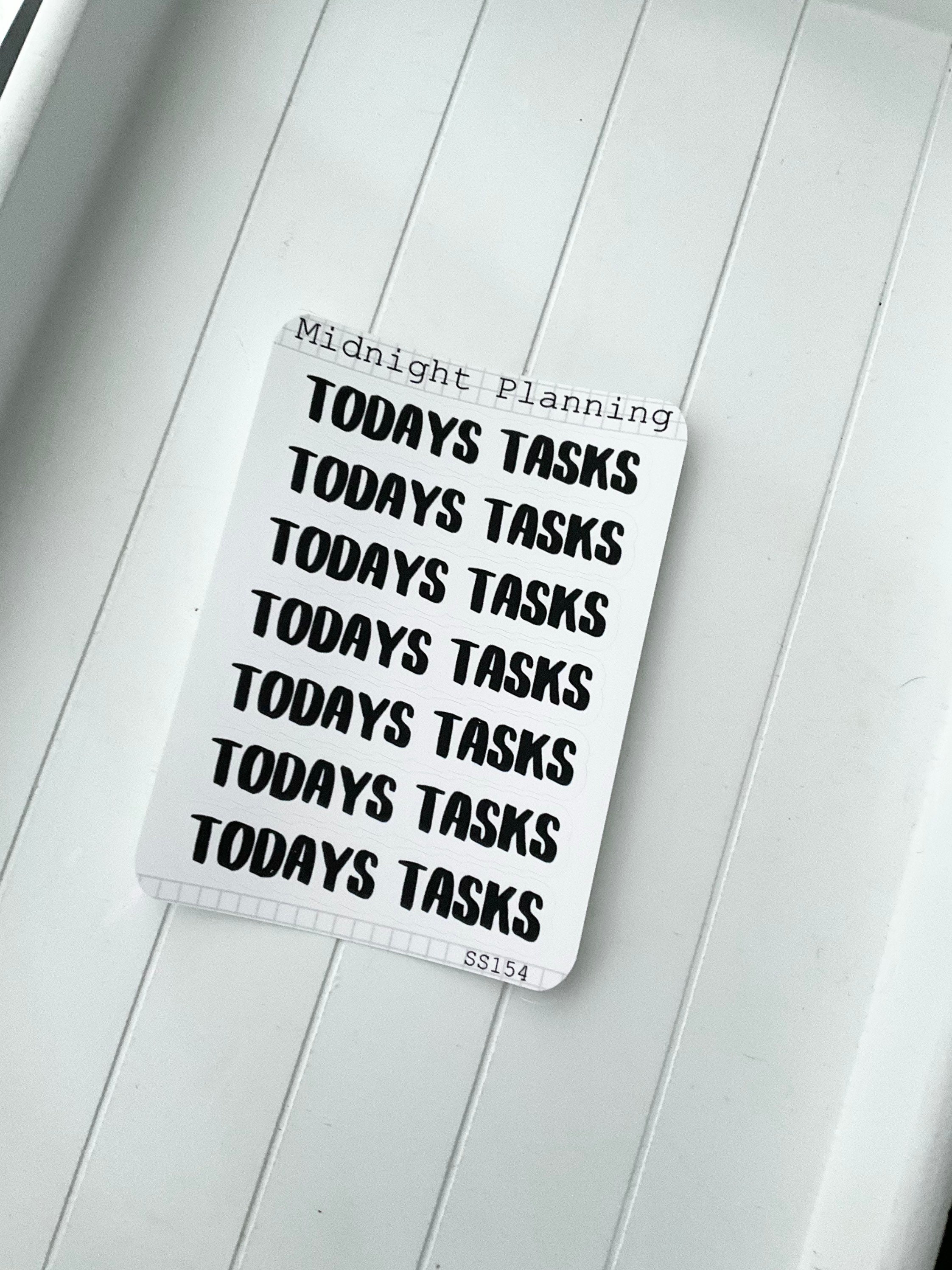 Todays Tasks Labels in Font Eight, Personal List, Functional and ...