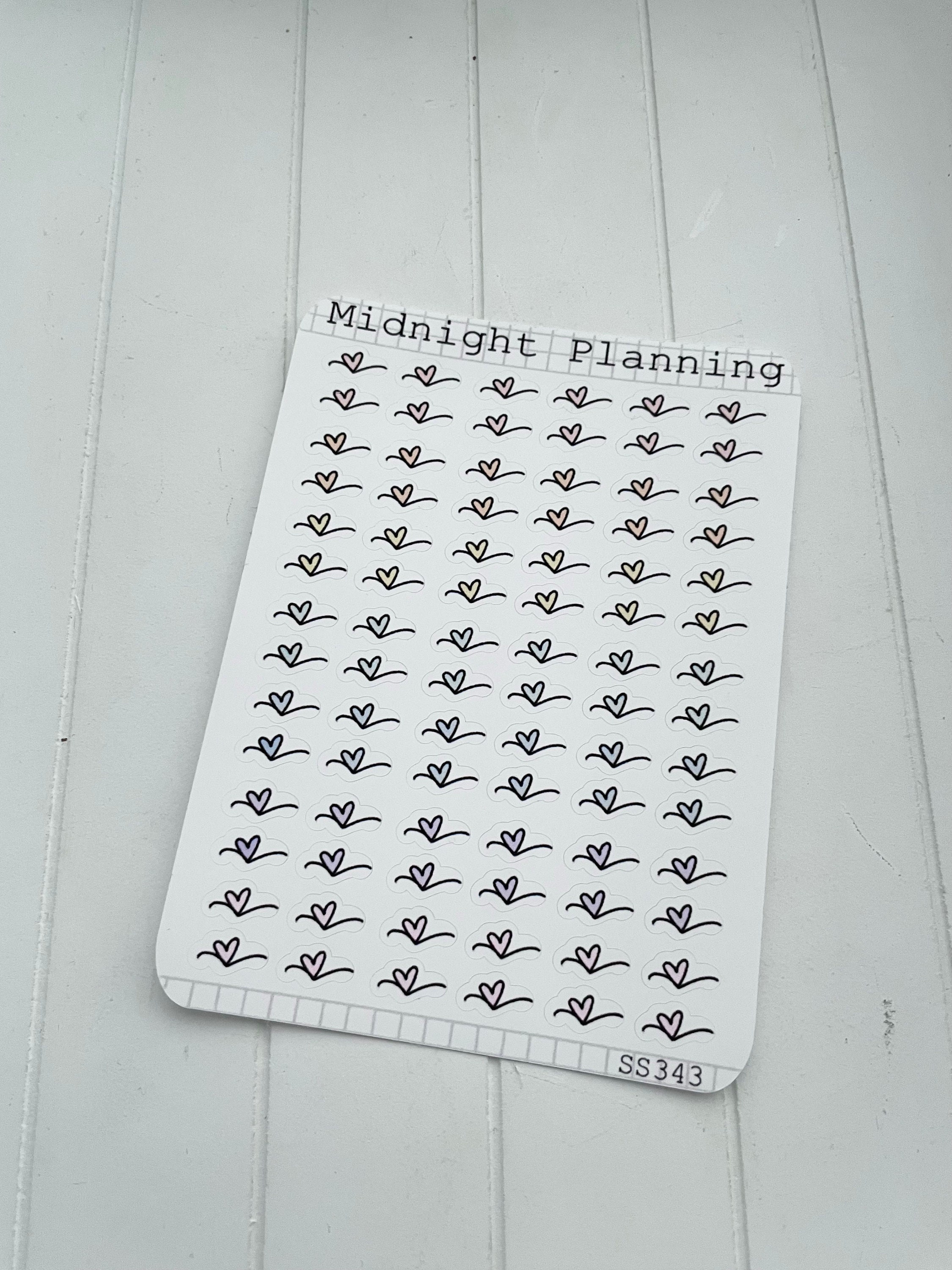 Heart Scribble Bullet Point, Functional and Handmade Planner Sticker ...