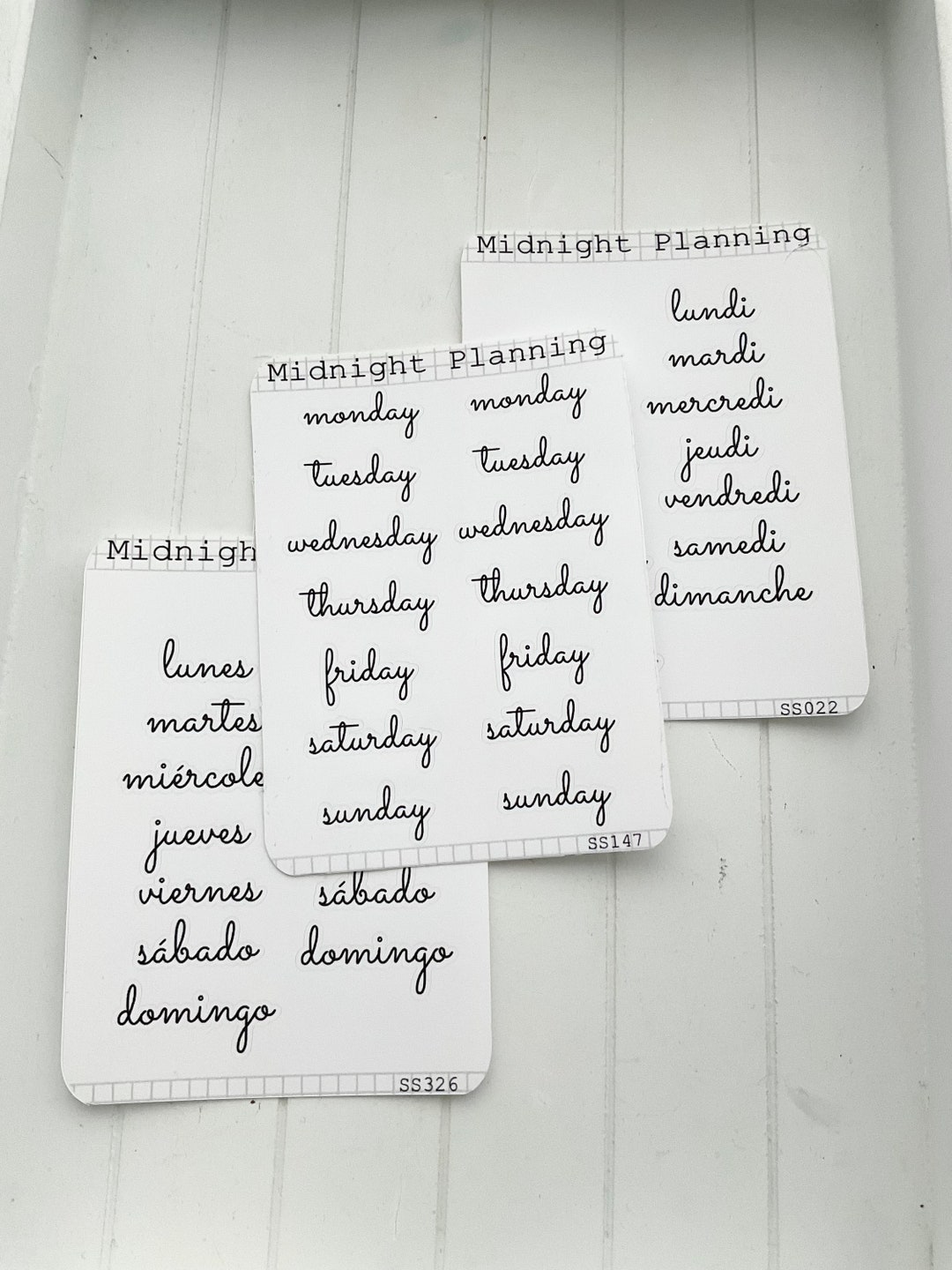 Weekly Labels in Font Nine, Functional and Handmade Planner Sticker ...