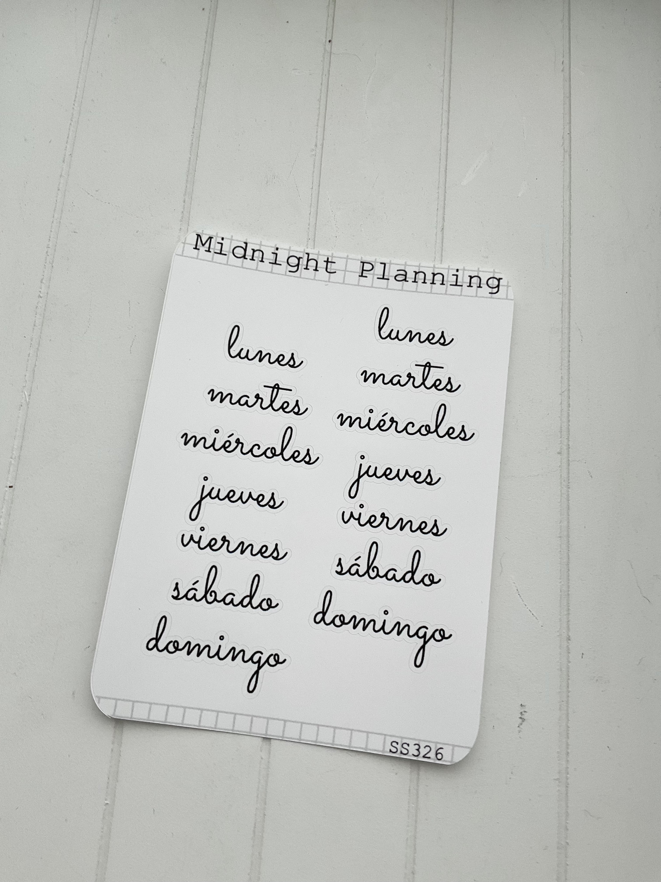 Weekly Labels in Font Nine, Functional and Handmade Planner Sticker ...