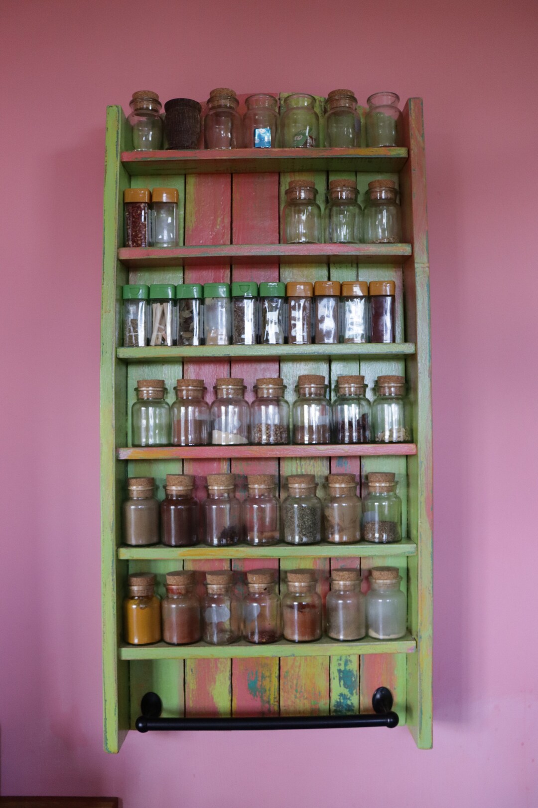 Colourful Spice Rack. Recycled Pallet Wood. Colours, Size and Number of ...
